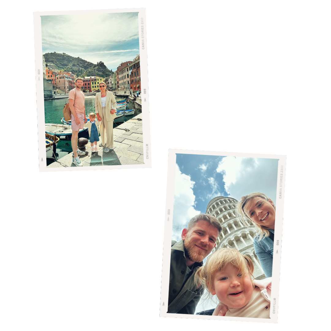 Monika Manson on a road trip to Italy with her 2 year old